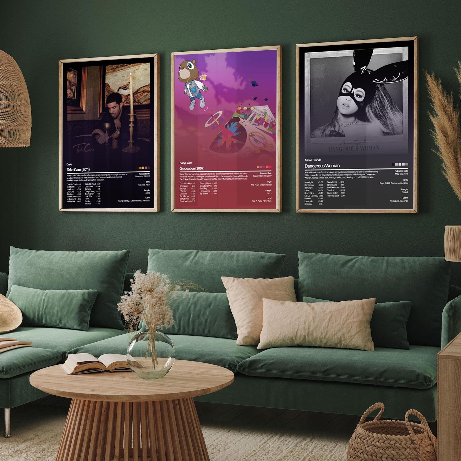 Custom Set of 3 Music Album Posters | Personalized Digital Download ...