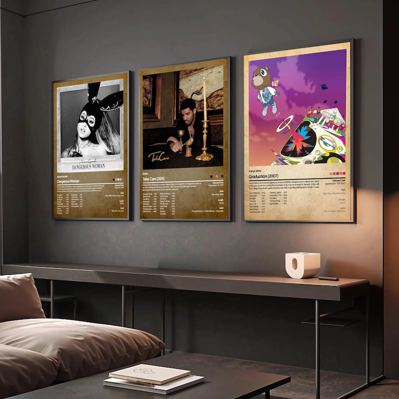 Custom Set of 3 Music Album Posters | Personalized Digital Download ...