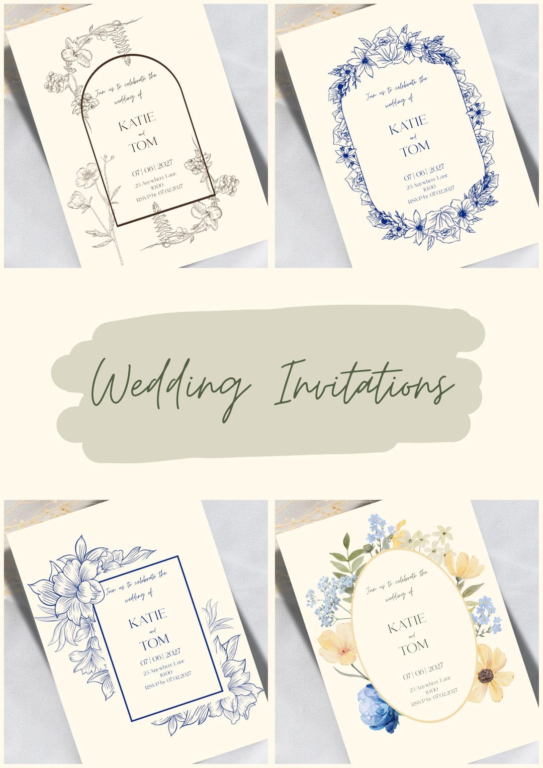 Made to Order Wedding Invitations: Various Styles - Etsy