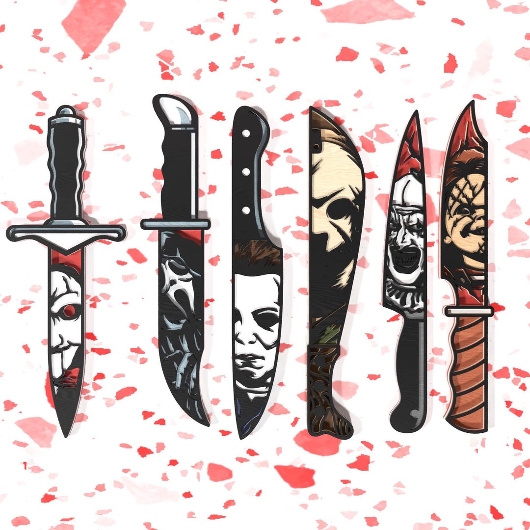 Slasher Movie Knife SVG Bundle, a Laser Cut File for Horror Wall Art ...