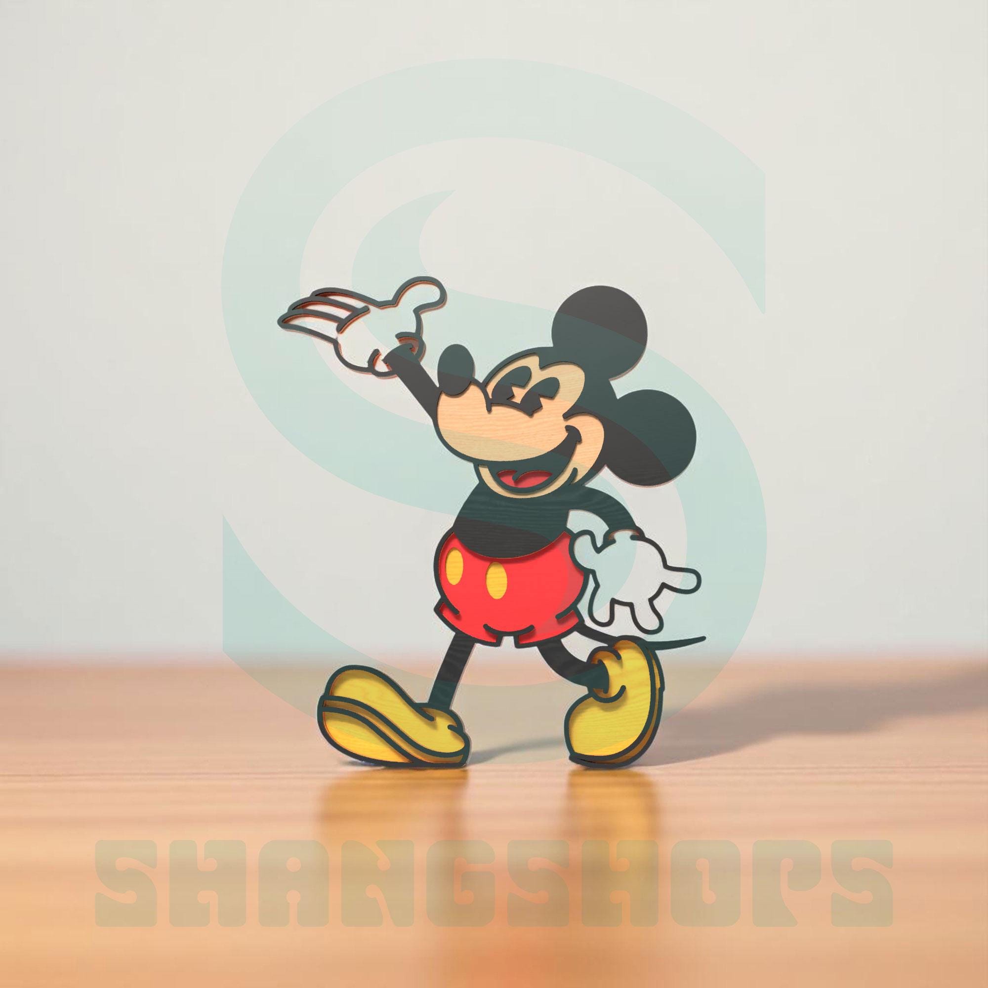 Classic Toon Mouse SVG | 3D Layered Art for Laser Cutting | Retro Kids ...