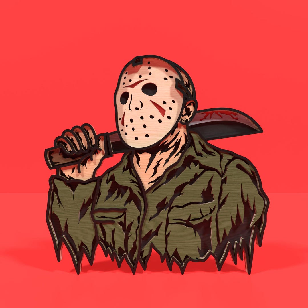 Hockey Mask Slasher SVG, a Laser Cut File for Horror Movie Wall Art and ...