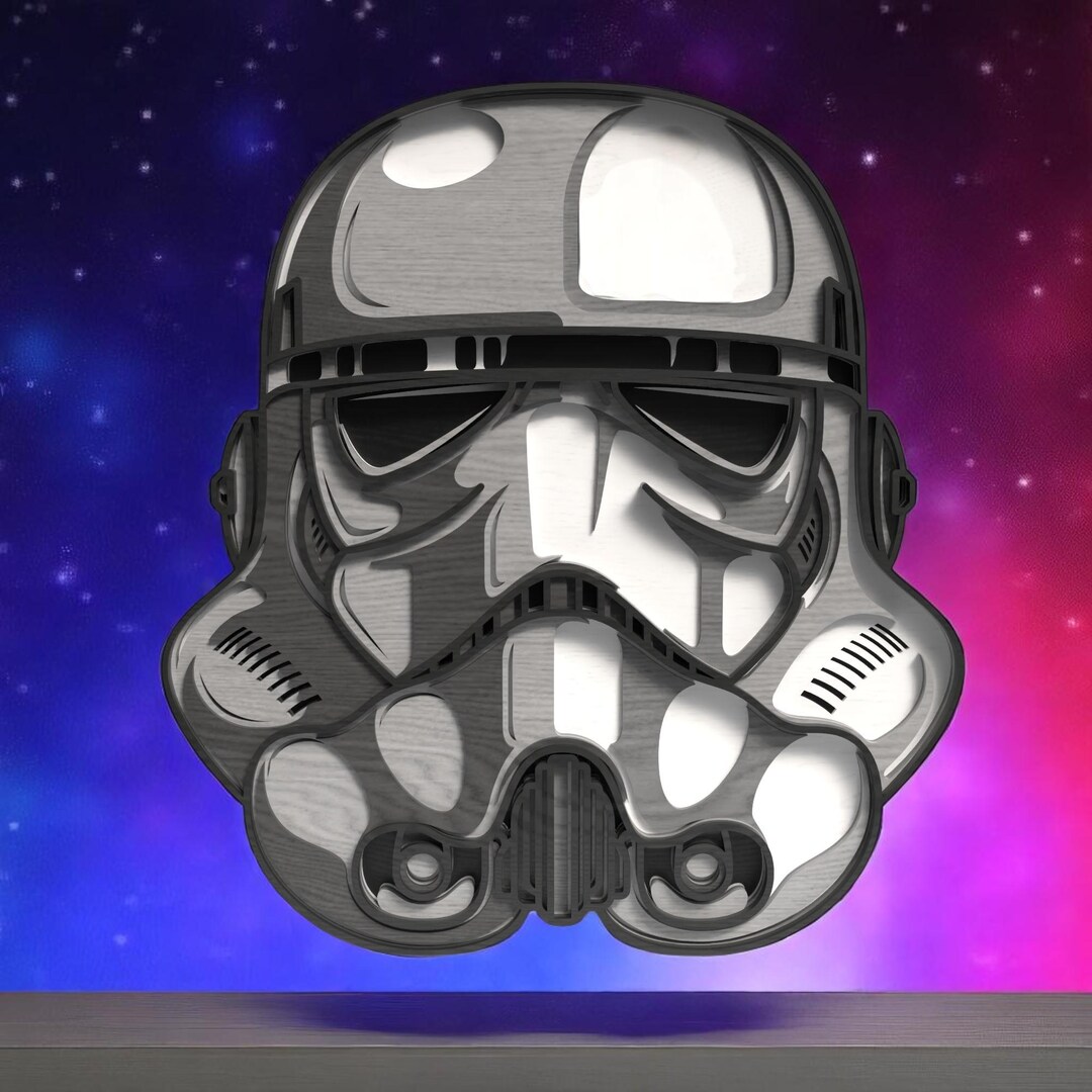 Galactic Soldier Helmet SVG | 3D Layered Sci-fi Wall Art | Space ...