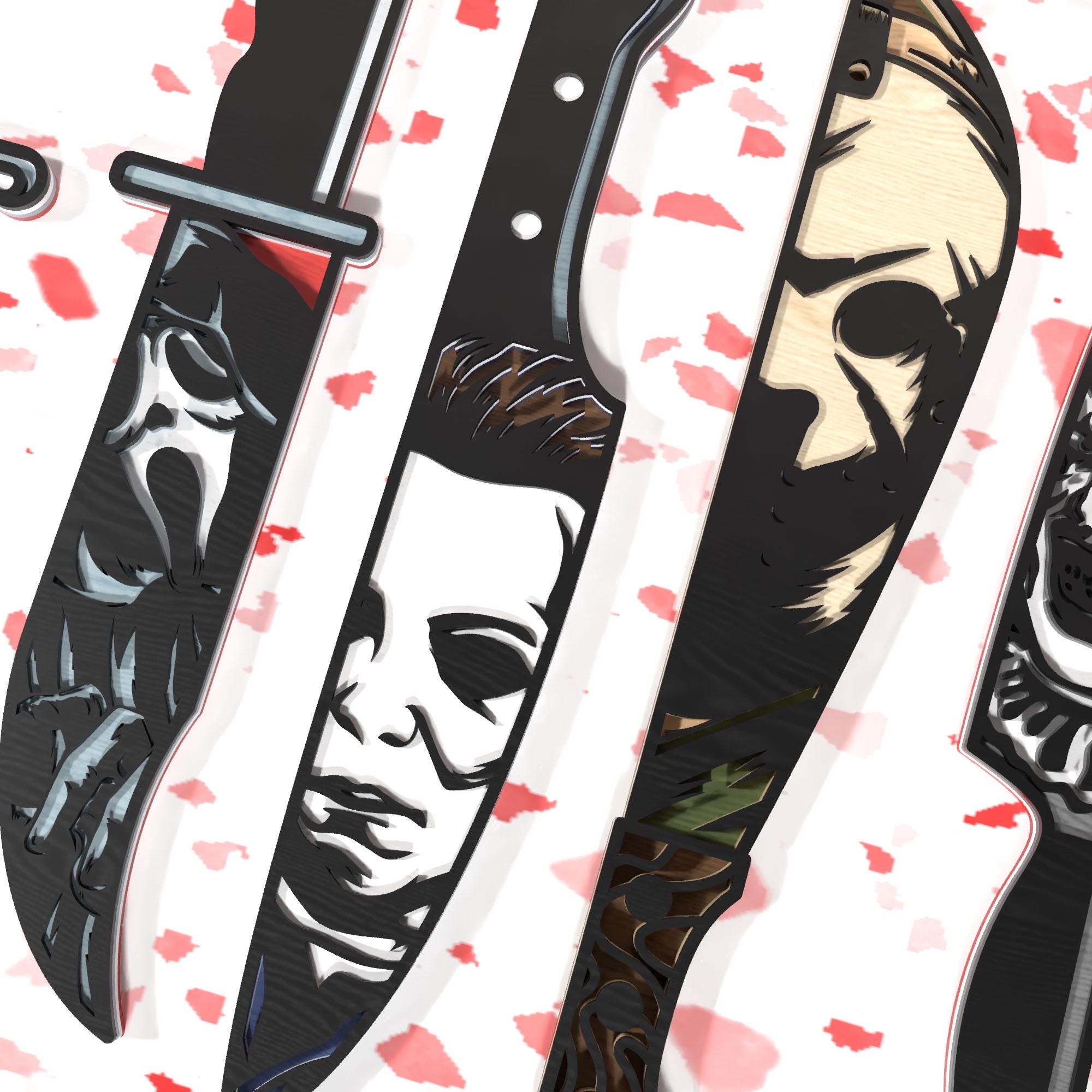 Slasher Movie Knife SVG Bundle, a Laser Cut File for Horror Wall Art ...