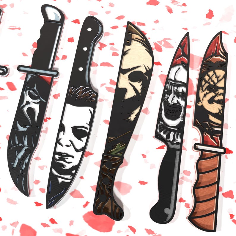 Slasher Movie Knife SVG Bundle, a Laser Cut File for Horror Wall Art ...
