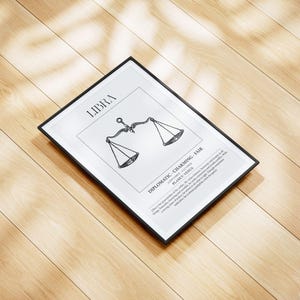 Libra Zodiac Sign Printable Wall Art – Minimalist Libra Astrology ...
