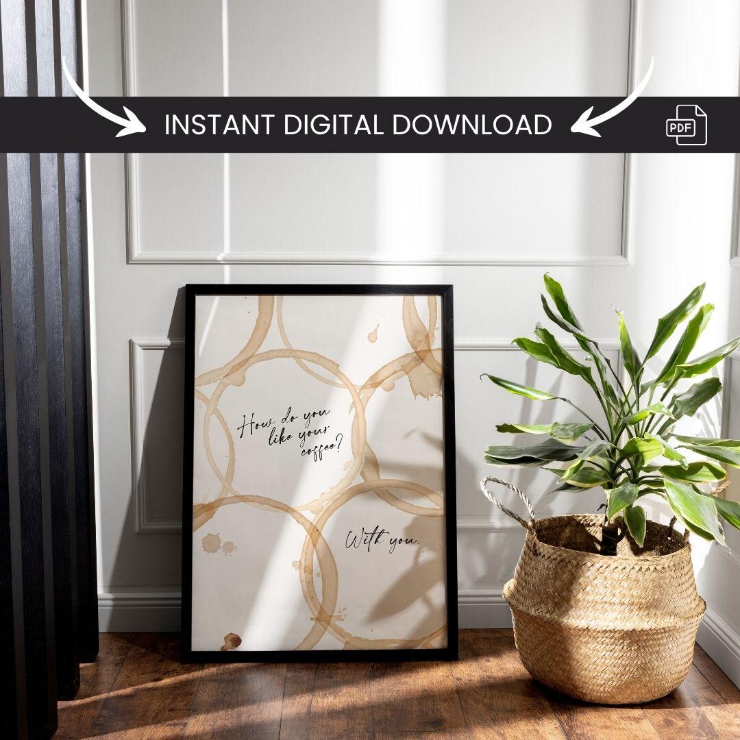Modern Coffee Theme Poster - Wall Design - Minimalist A4 Printable ...
