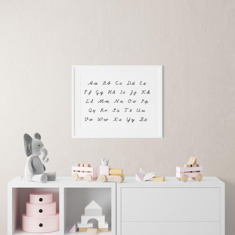 Cursive Alphabet Poster: Handwriting Practice, Script ABC Chart ...