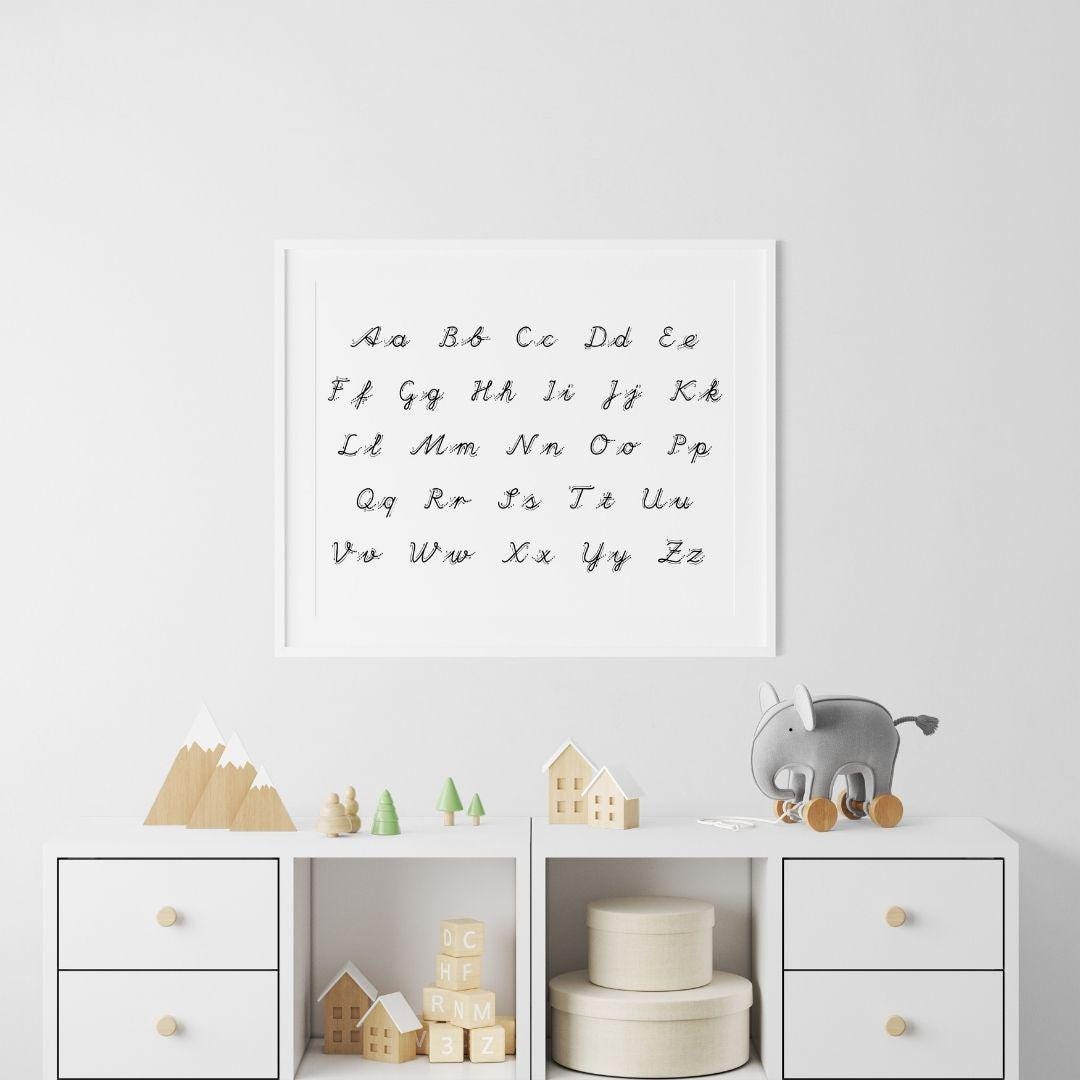 Cursive Alphabet Poster: Handwriting Practice, Script ABC Chart ...
