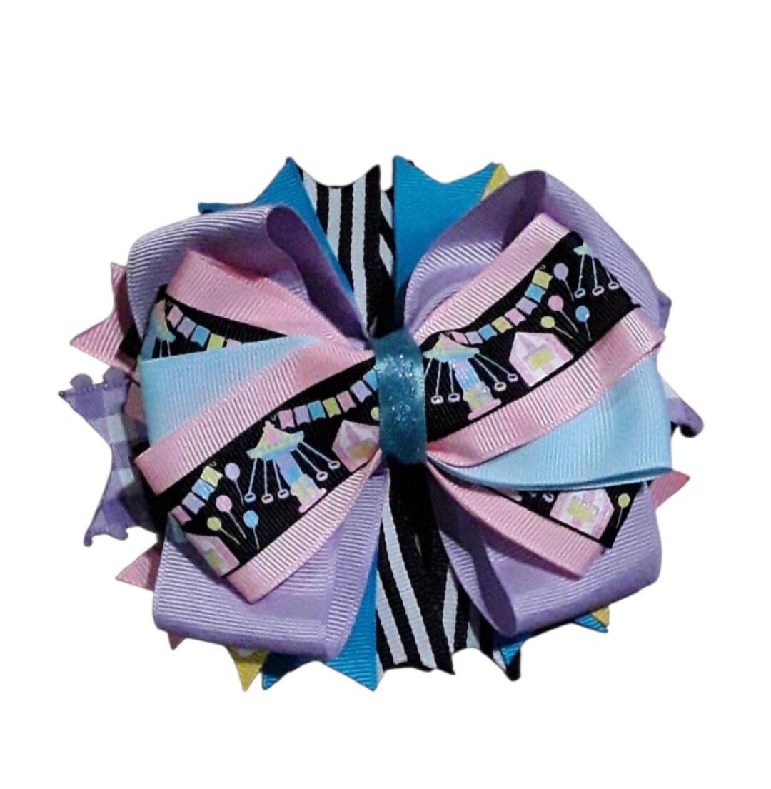 Carnival Hair Bow, Fair Hair Bow, Theme Park Bow, Balloon Bow, 5 Inch ...