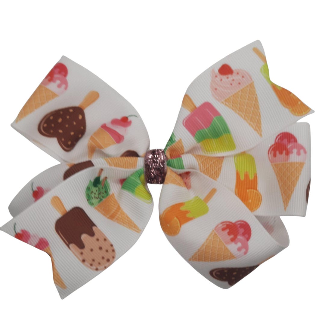 Icecream Hair Bow, Ice Cream Bows, Sweets Bows, Ice-cream, Bow for ...