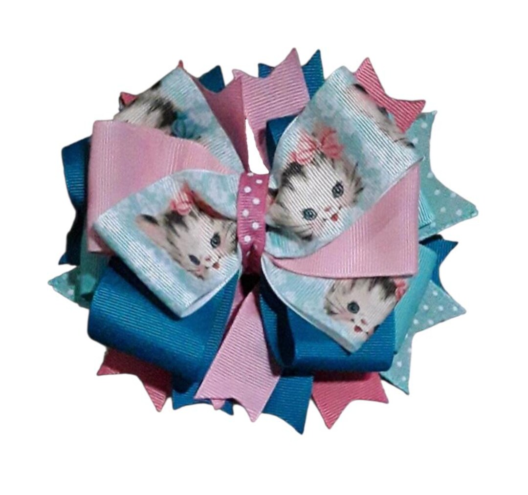 Cat Hair Bow, Kitten Hair Bow, Kitty Cat Bow, 5 Inch Bow, Baby Girl ...