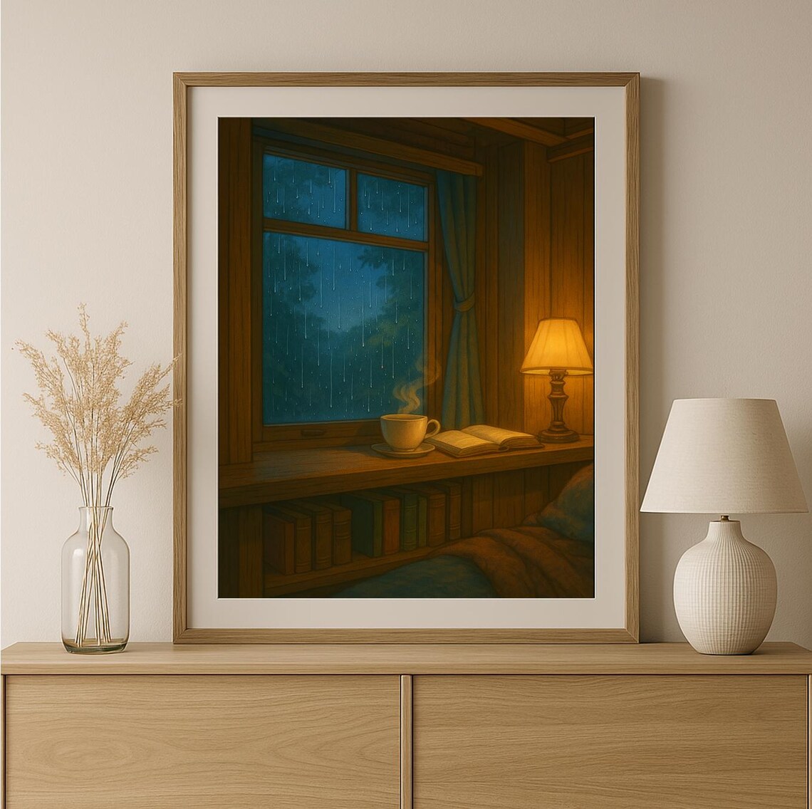 Ghibli Rainy Window Wall Art – Cozy Interior Poster, After the Rain ...