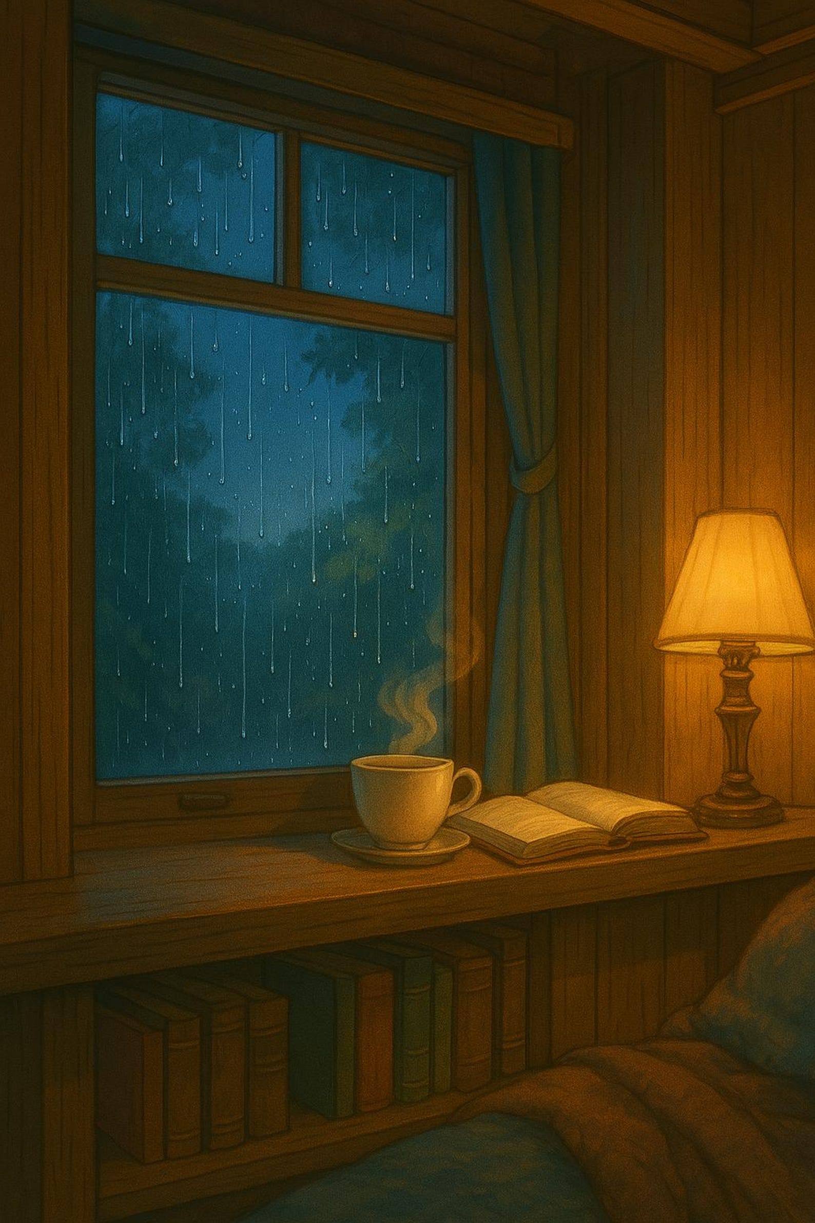 Ghibli Rainy Window Wall Art – Cozy Interior Poster, After the Rain ...