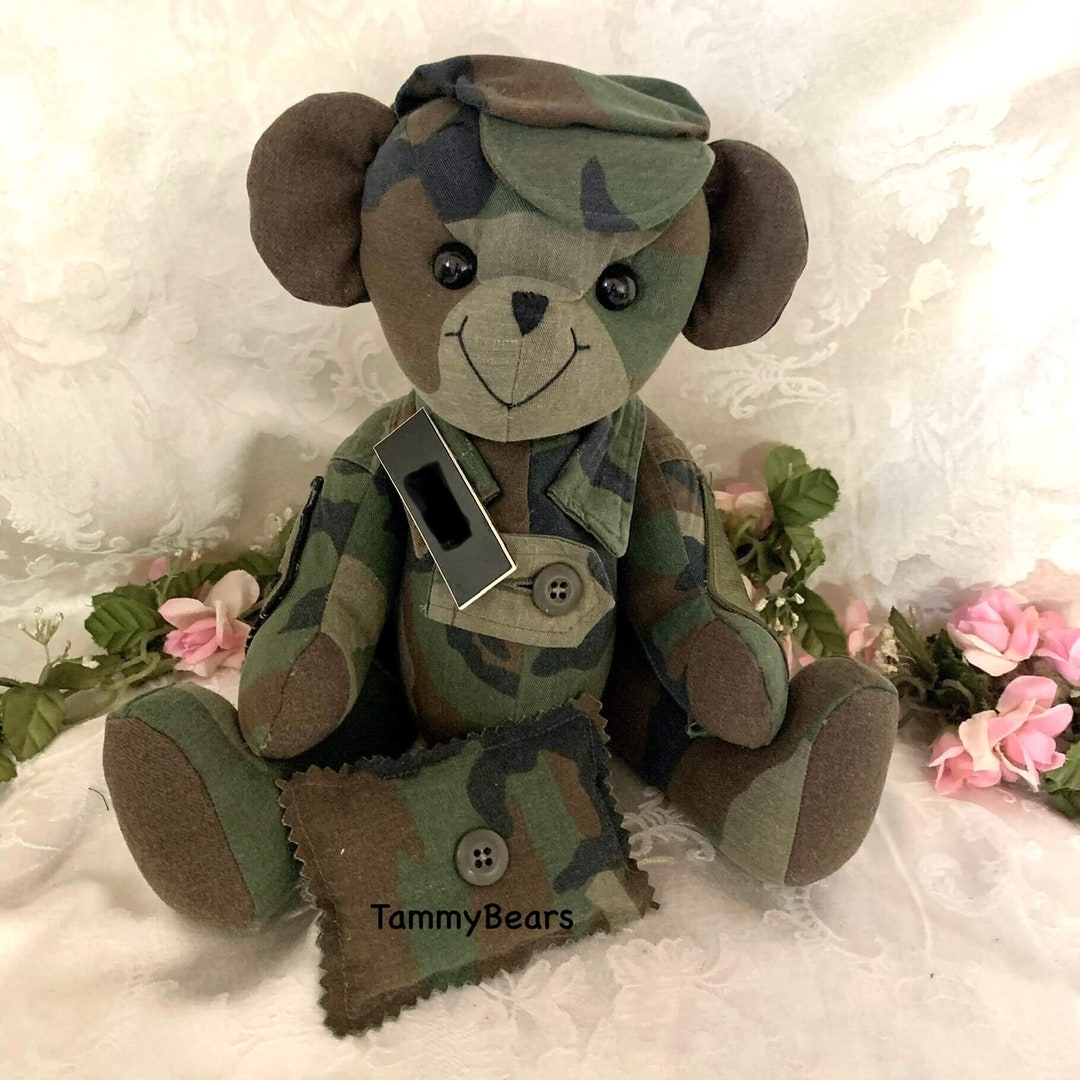 Custom Designed Memorial Teddy Bear Made From Uniform- Memory Bear - Etsy
