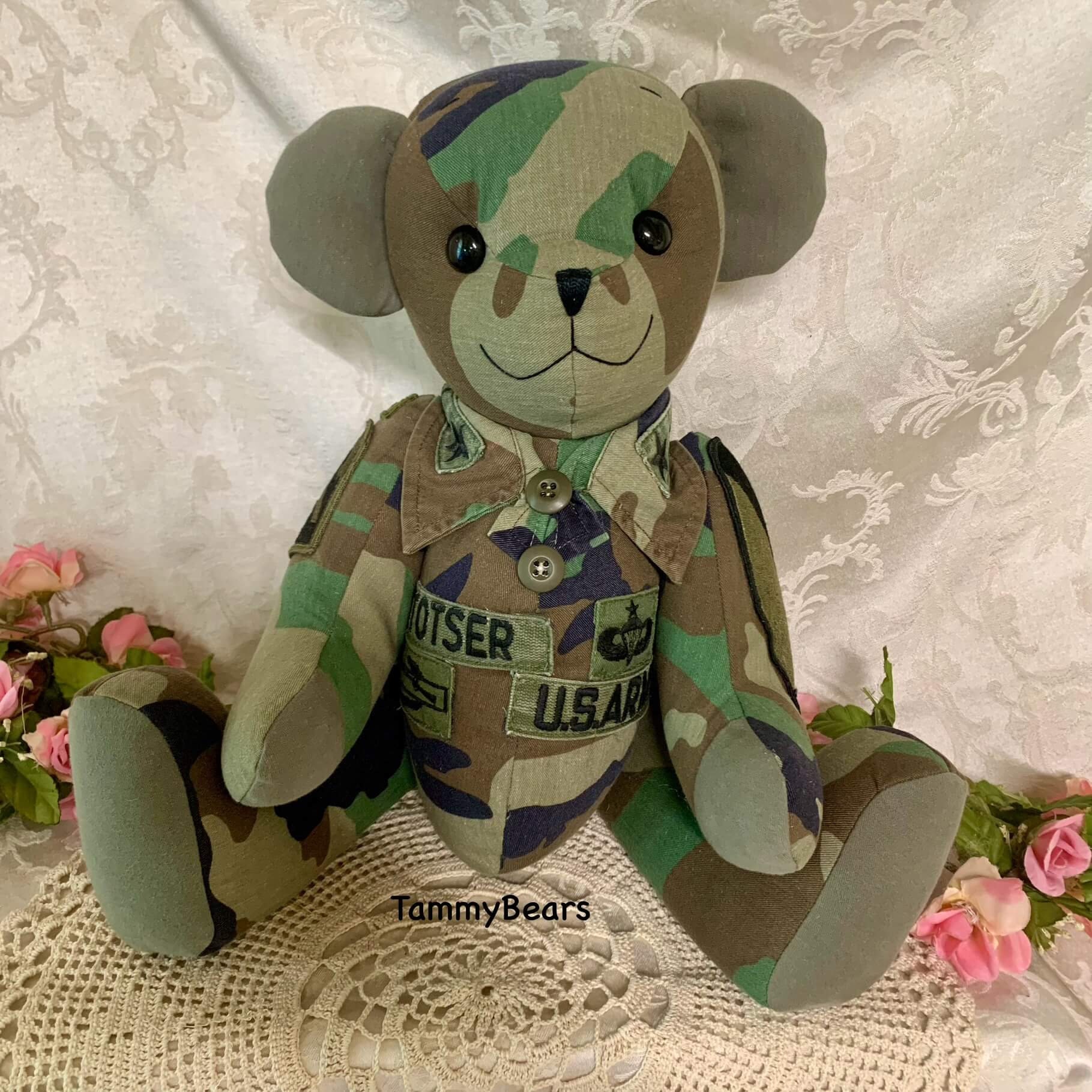 Custom Designed Memorial Teddy Bear Made From Uniform- Memory Bear - Etsy