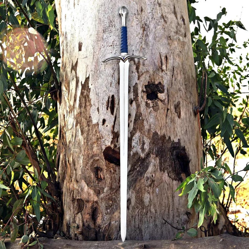 Fantasy Long Sword Gift – Custom Handmade Stainless Steel Foe-hammer ...