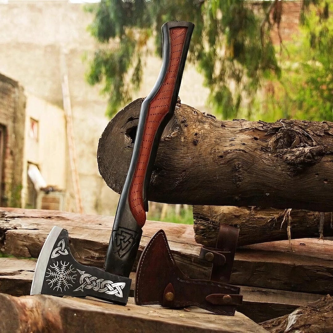 Custom Huginn Axe Handmade Viking Style Decorative Axe – High Carbon ...
