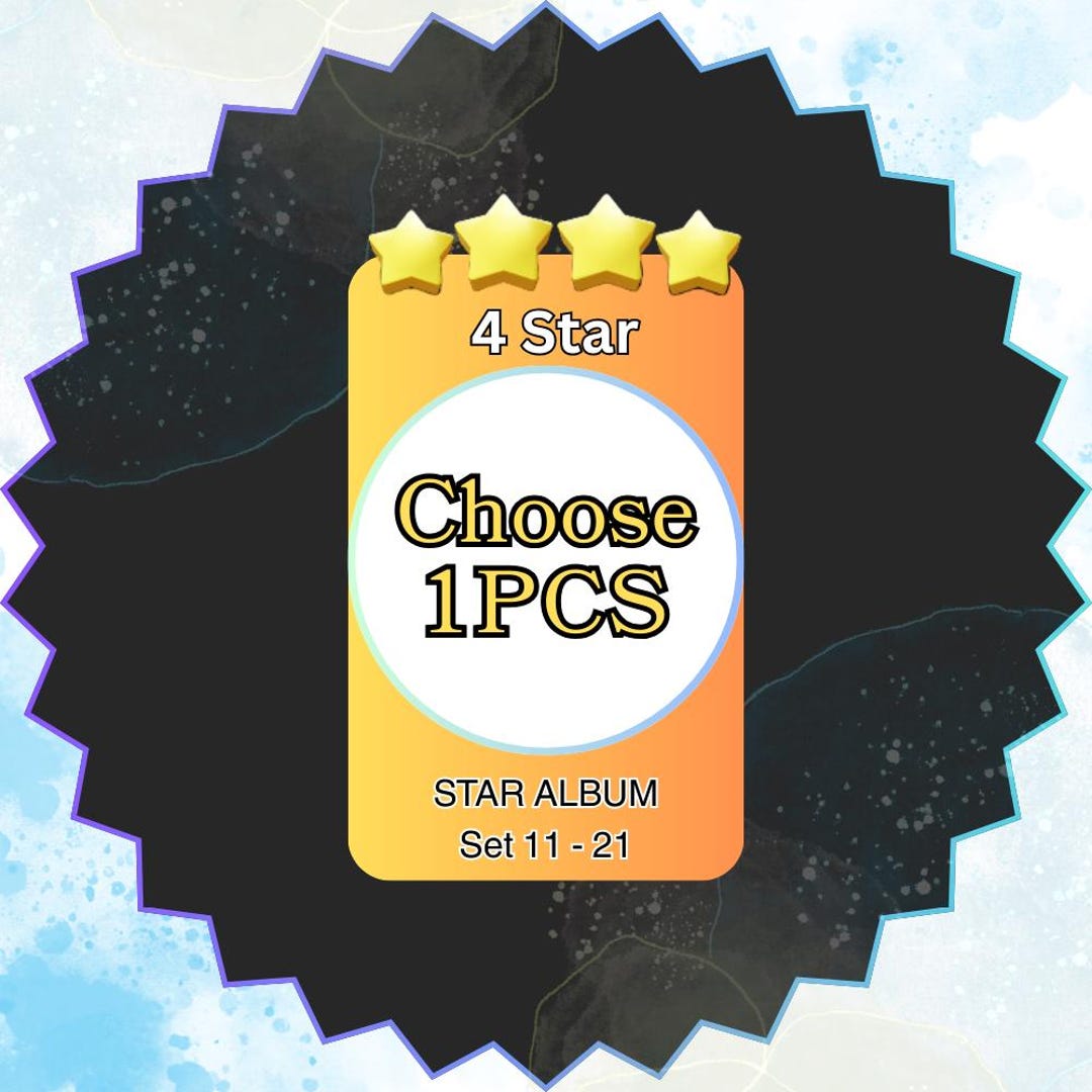 Mono 4 Star Sticker | 1pcs | Star Album Stickers | Set 11 - 21 - Etsy