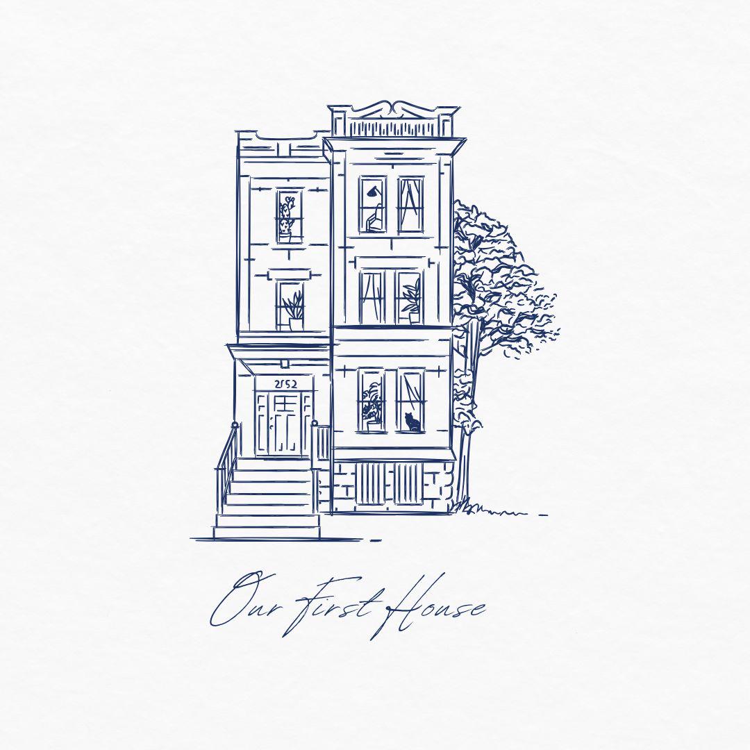Custom House Portrait, Hand Drawn Building Sketch, House Illustration ...