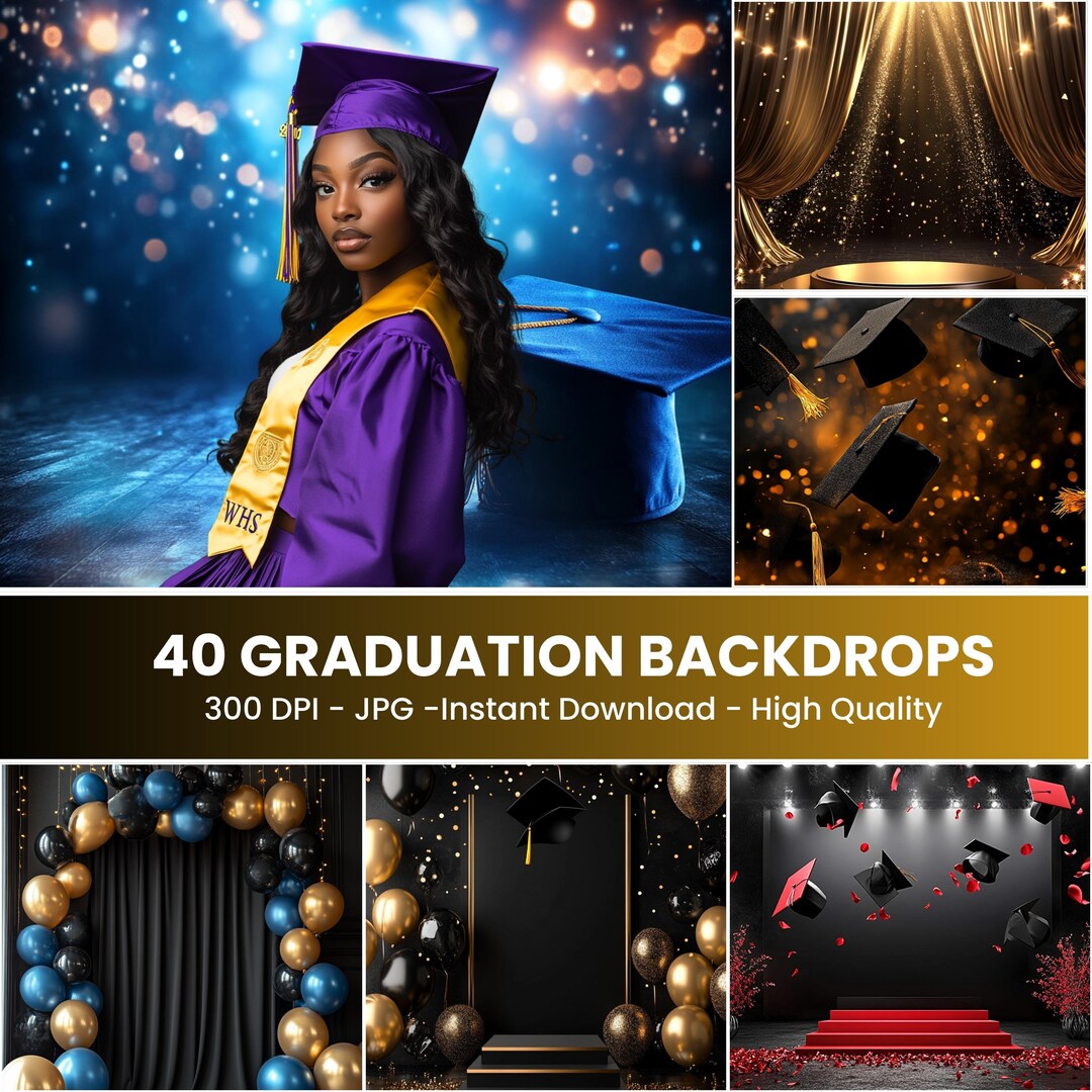 Graduation Digital Backdrops: Senior Portrait Photography Backgrounds ...