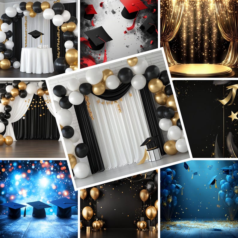 Graduation Digital Backdrops, 50 Senior Portrait Backgrounds, Photoshop ...
