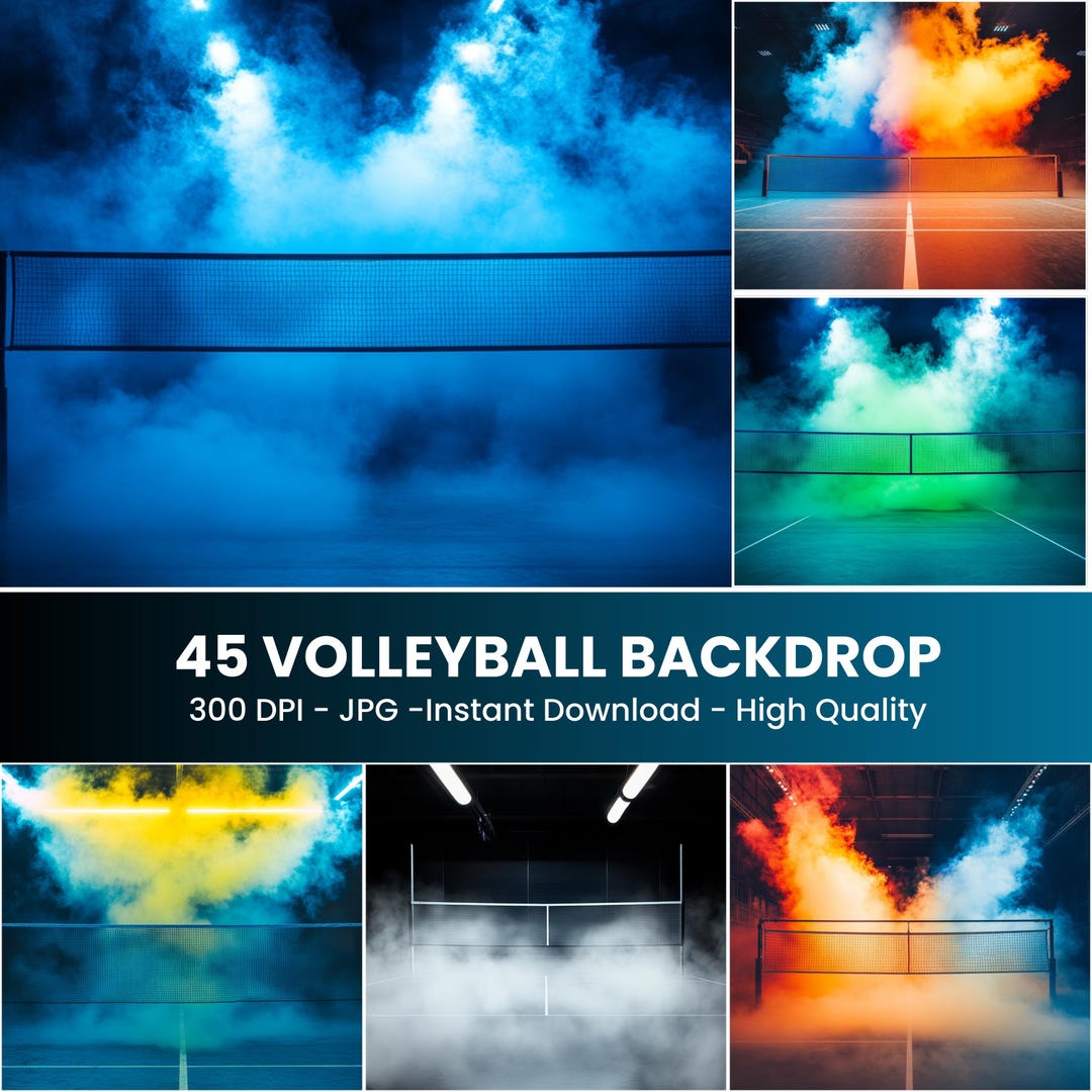 Volleyball Photography Backdrop Bundle: Fog Effects, Team Banner ...