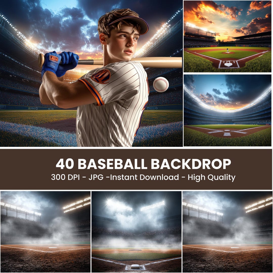 Baseball Stadium Backgrounds: Lights, Field, Softball Backdrop (JPG ...