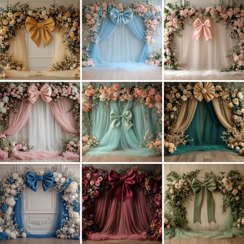 Newborn Floral Digital Backdrops Bundle – Baby Composite Photography ...