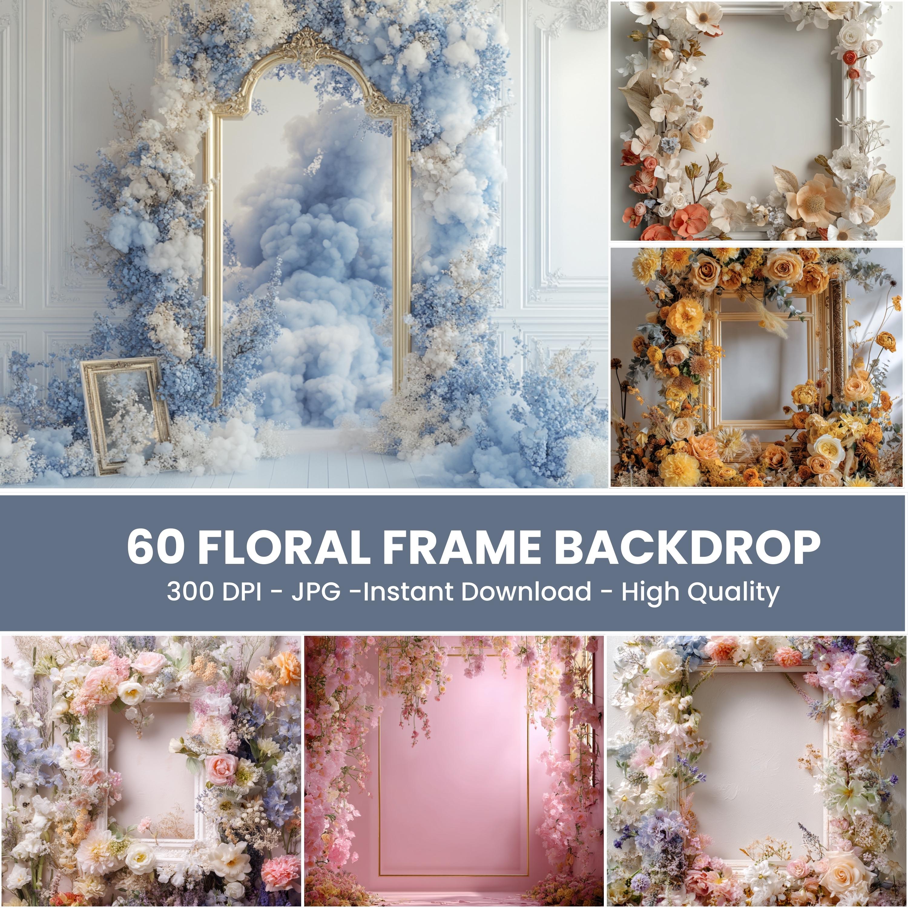 FLORAL FRAME Digital Backdrops Floral Maternity Backdrop Digital Studio ...