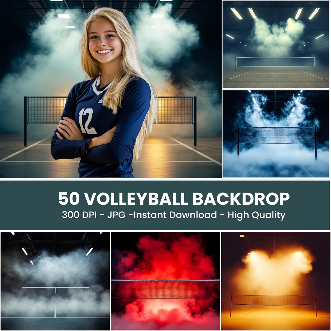 Volleyball Photography Backdrops: Sports Portrait Backgrounds (digital ...
