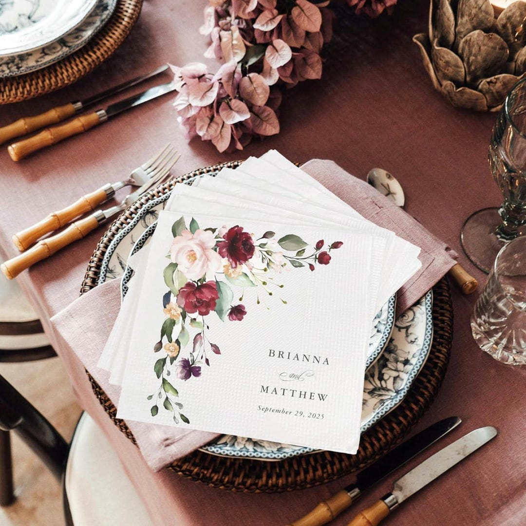 Luxury Custom Pack Wedding Napkins, Wedding & Event Napkins, White, 2 ...