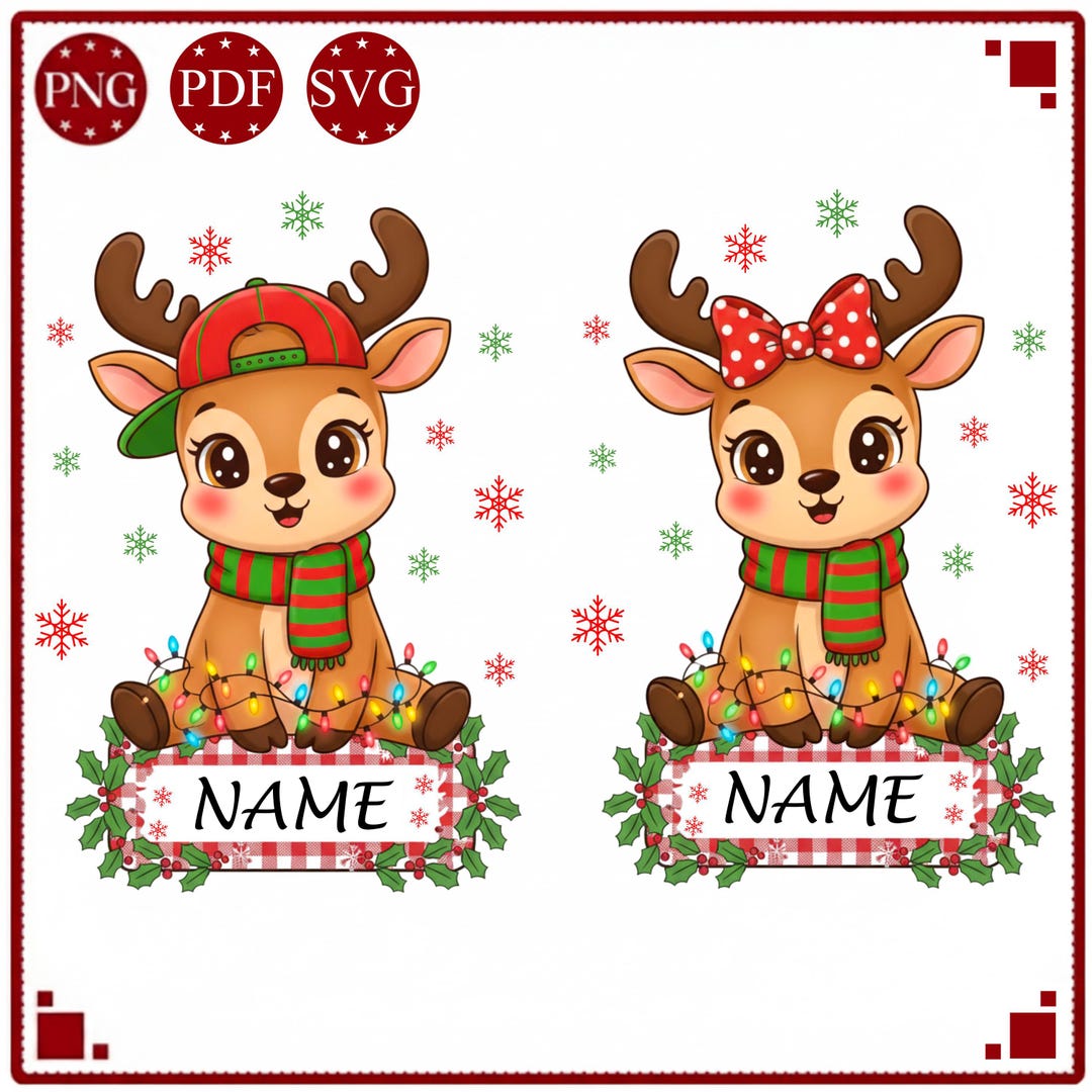 Custom Reindeer Christmas Shirt PNG, Kids Reindeer Xmas Design, Trendy ...