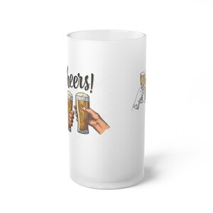 Cheers Frosted Glass Beer Mug, Frosted Beer Tankard for Parties, Unique ...