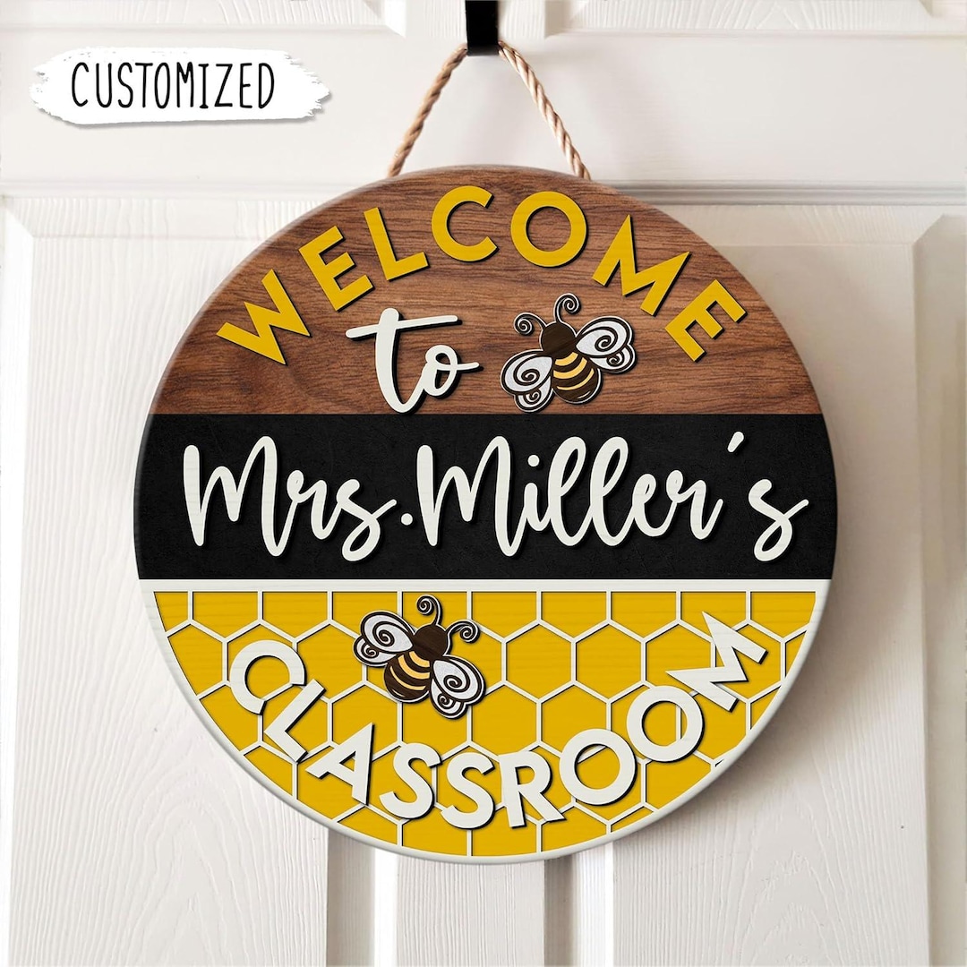 Personalized Bee Classroom Door Sign, Teacher Door Sign, Teacher Door ...