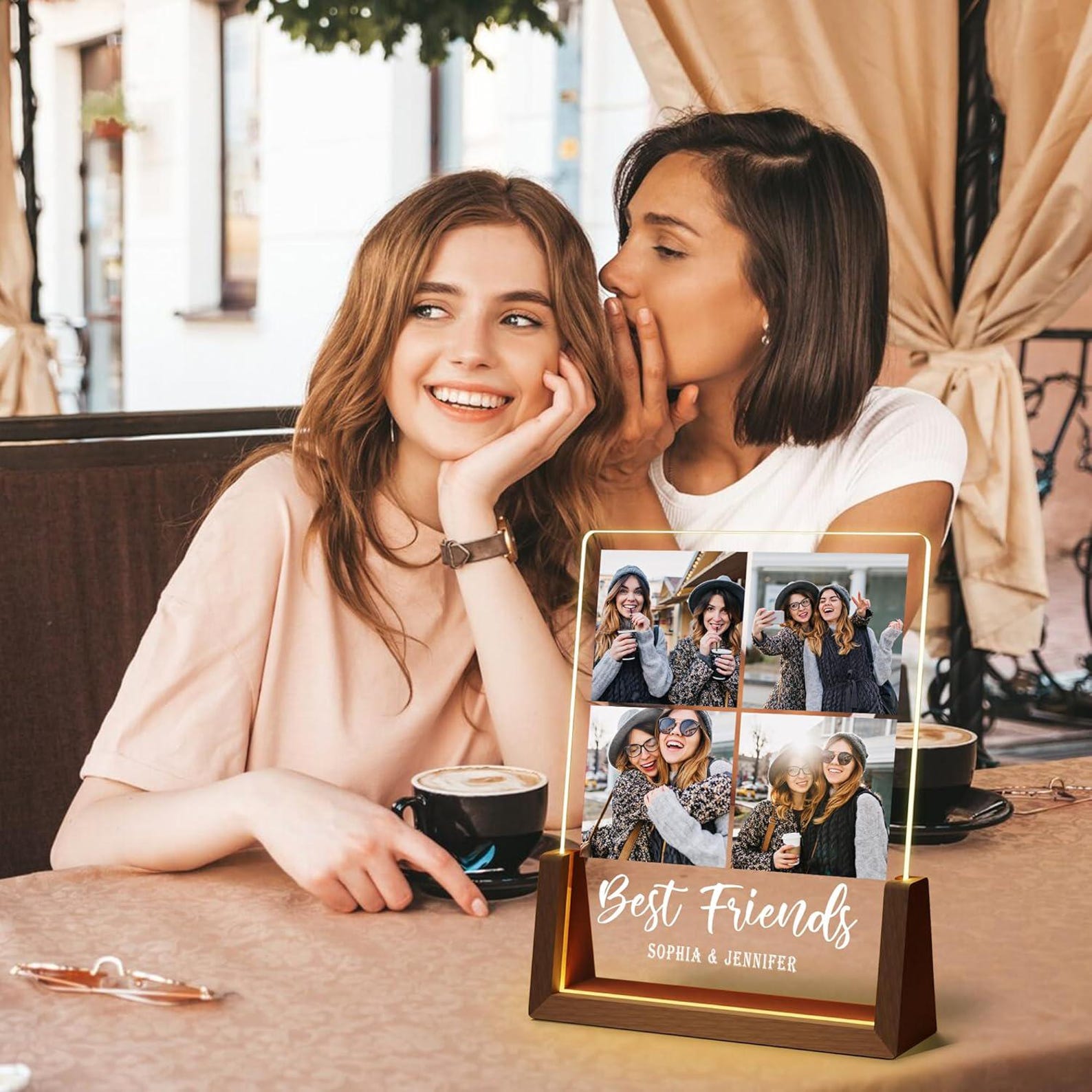 Personalized Best Friends Picture Frame With LED Light, Custom BFF ...