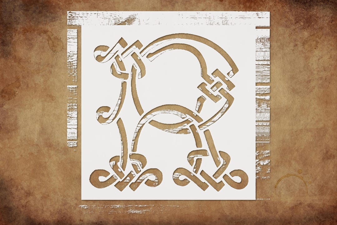 Celtic Initial R Stencil - Reusable 5x5 Plastic for Crafts Home Décor ...