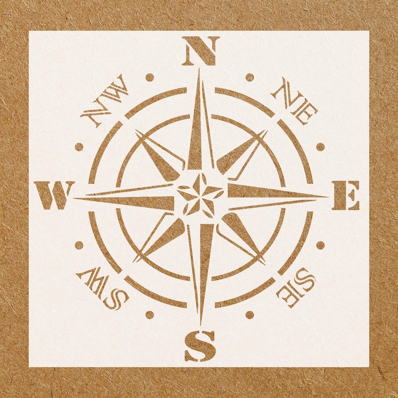 Compass Rose Stencil - Etsy