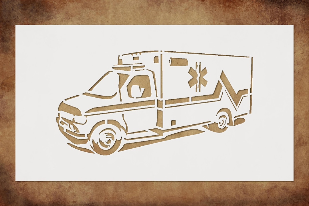 Ambulance EMT EMS Stencil - Reusable 8.5x11 Plastic Template for Health ...