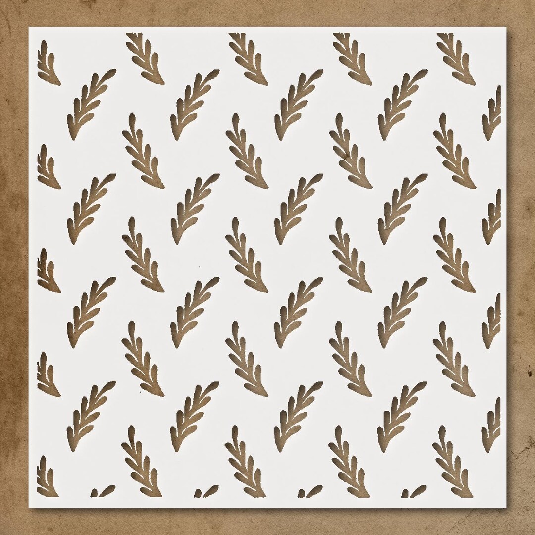 Symmetrical Repeating Leaf Pattern Stencil for Home Decor and Crafts - Etsy