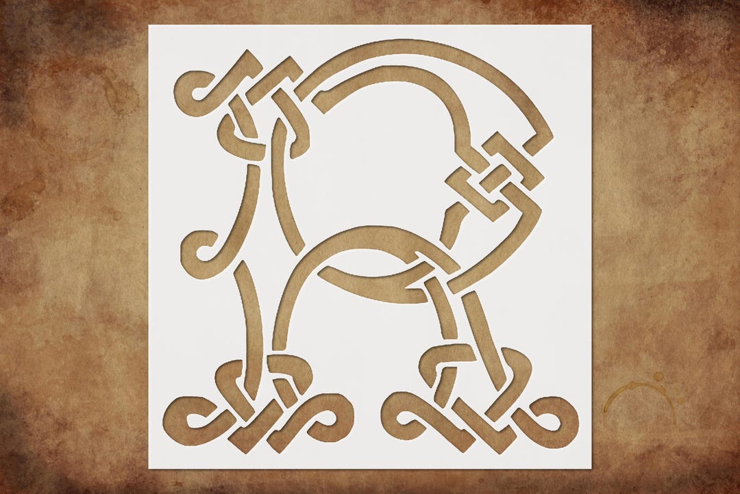 Reusable Celtic Initial R Stencil - Perfect for Crafting - Etsy