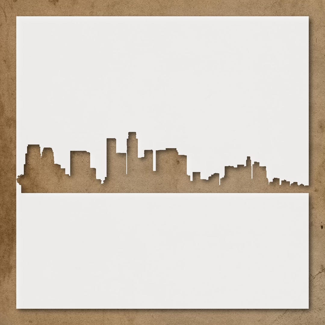 City Skyline Silhouette Stencil for Urban Decor and DIY Crafts - Etsy