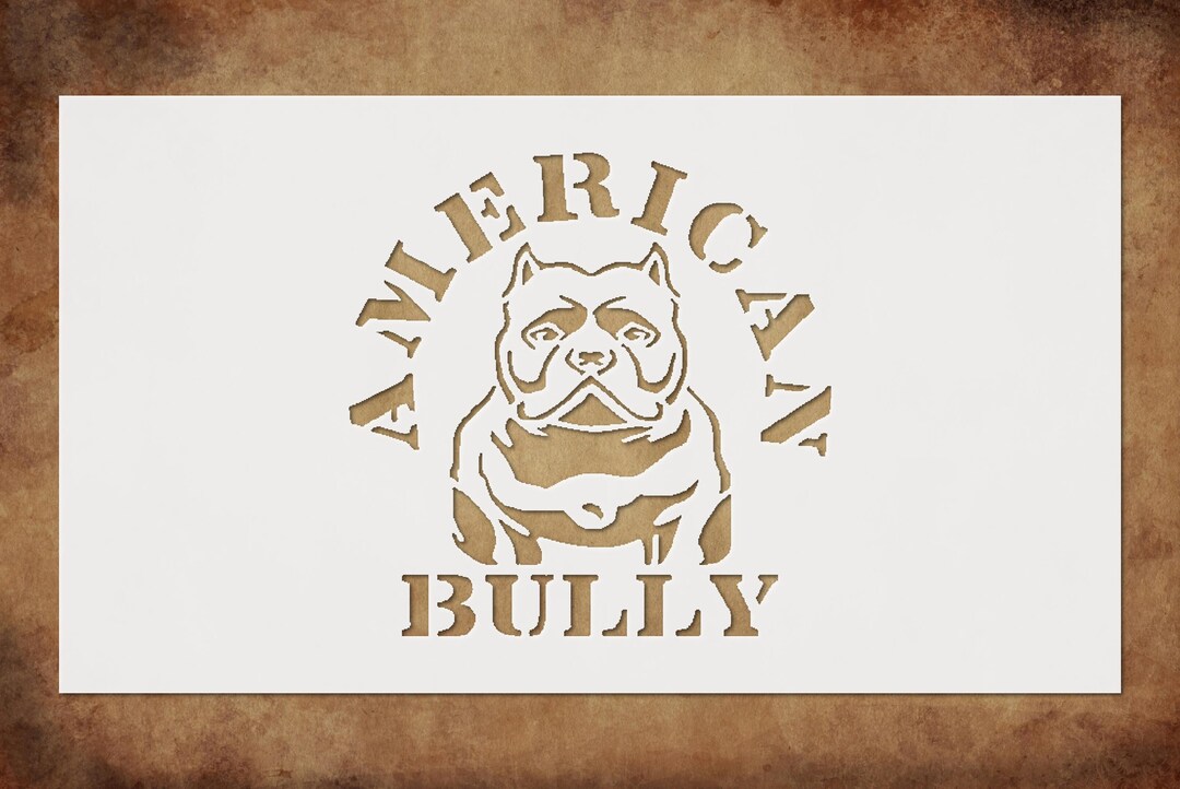 American Bully Dog Stencil Reusable Mylar 5.5x5.5 Inches for Crafts ...