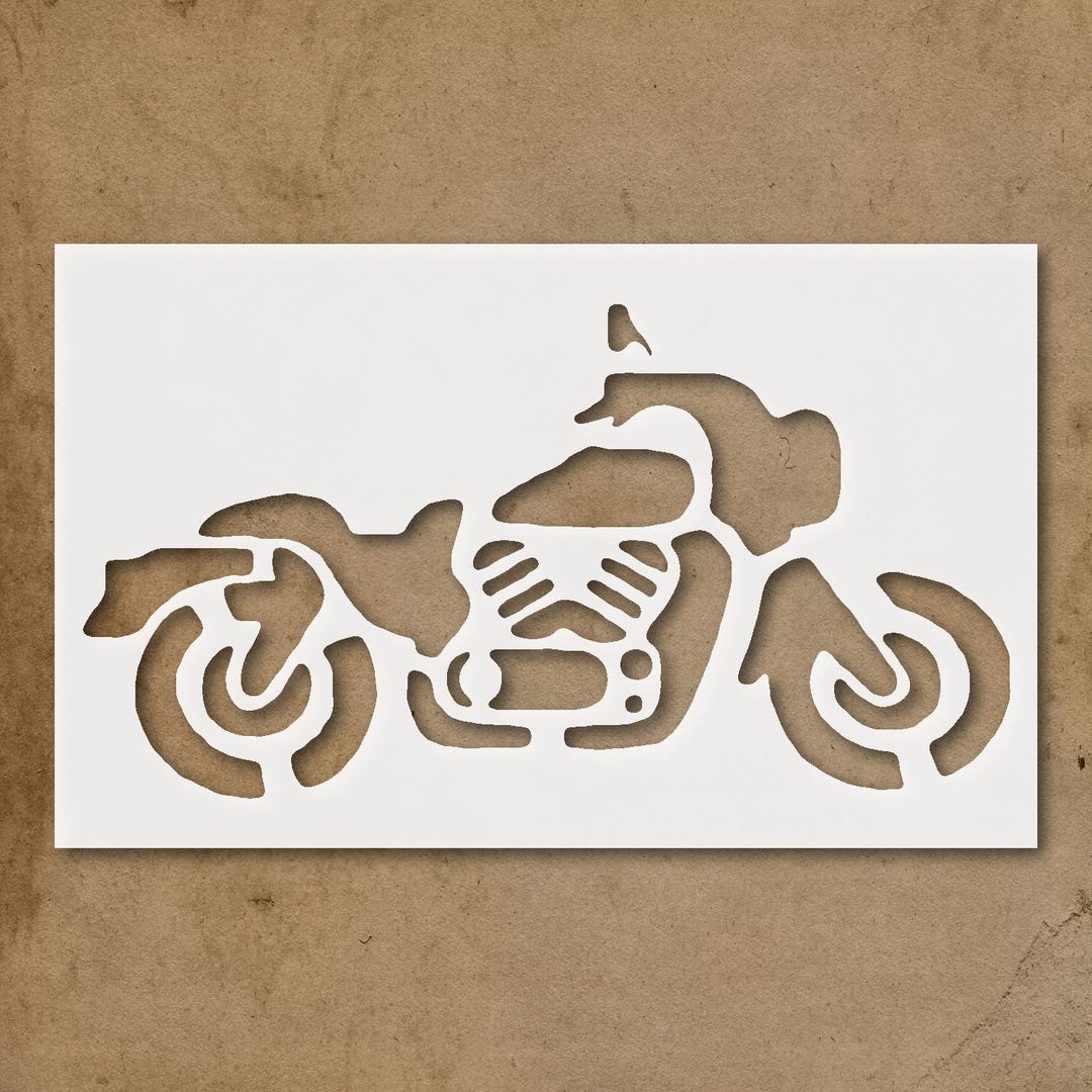 Motorcycle Stencil Art Unique Wall Decor Perfect for Bikers - Etsy
