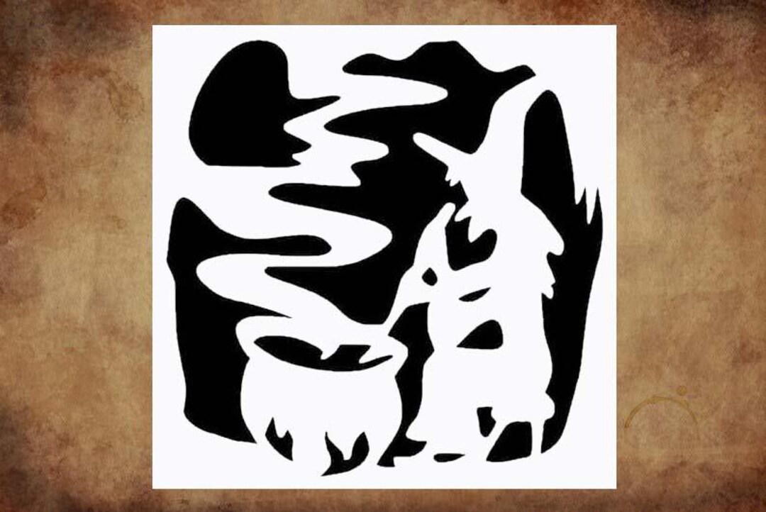 Witch Cauldron Stencil - Reusable 5.5x5.5 for Crafts Home Décor DIY ...