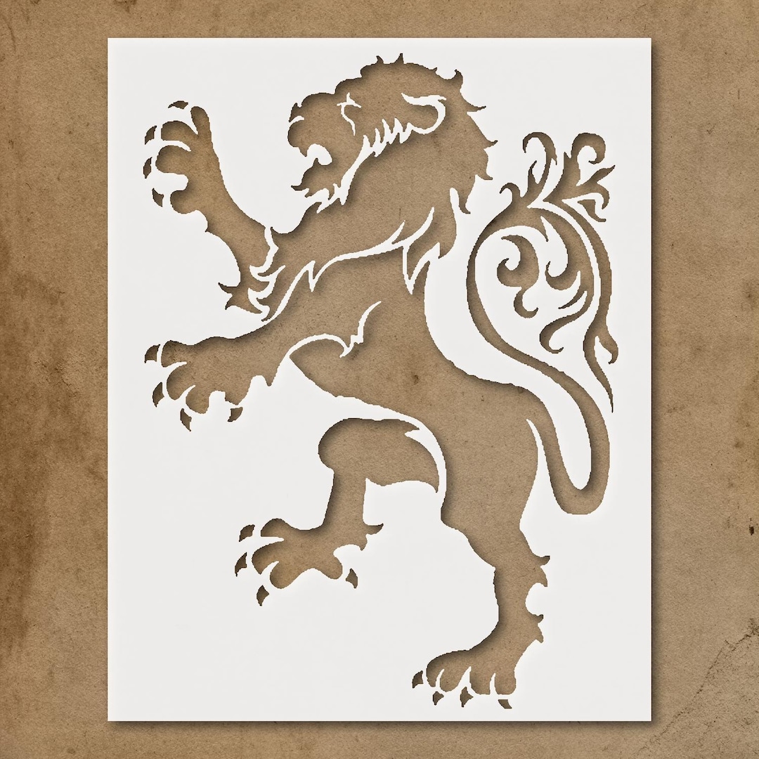 Heraldic Lion Stencil for Art Decor Unique Gifts Design - Etsy