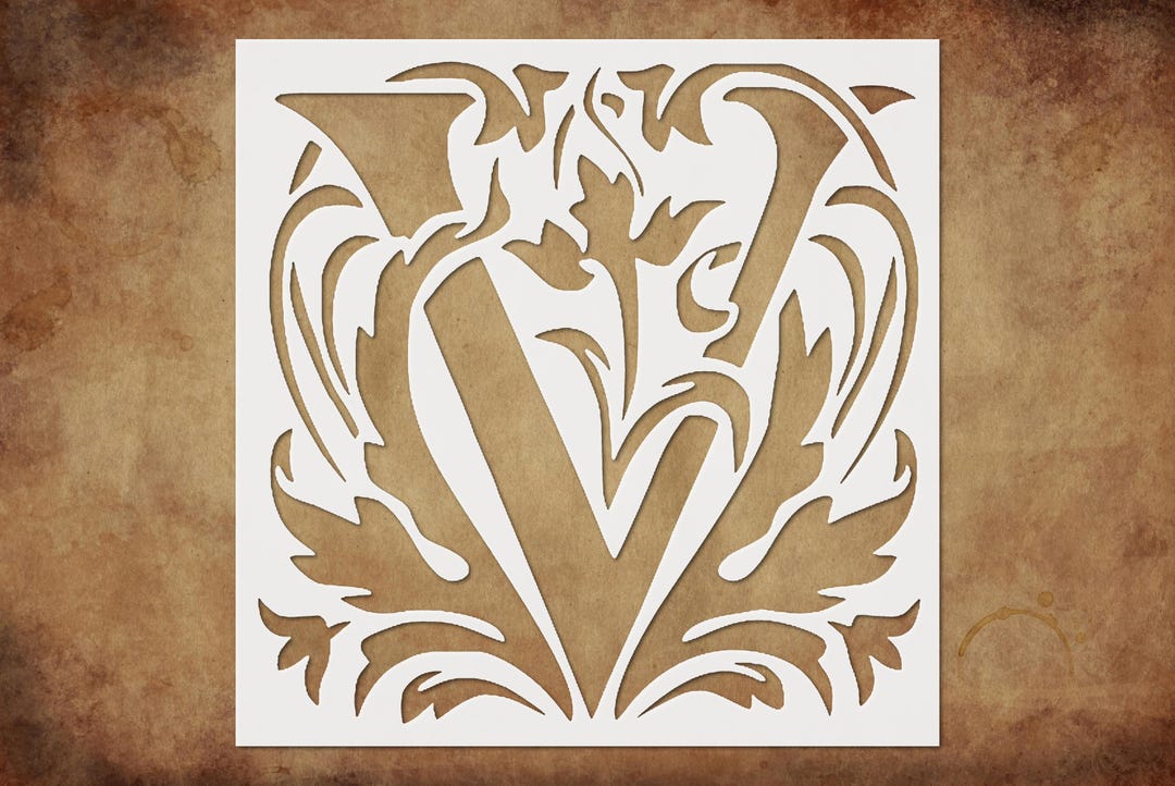 Reusable Plastic Stencil Letter Initial V - 8x8 Inch Design - Etsy