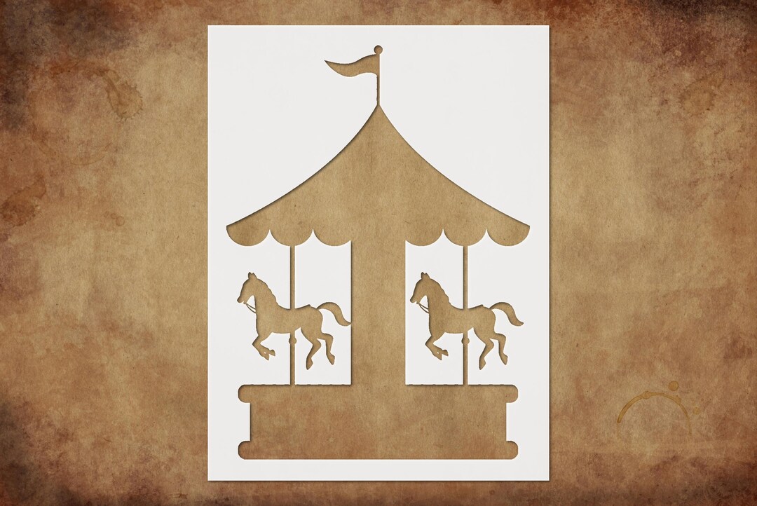 Carousel Stencil - Decorative Pattern Template Reusable for Wall Art ...