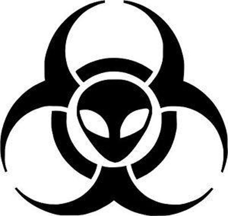 Stylized Biohazard Alien Symbol Stencil for Unique Art and DIY Projects ...