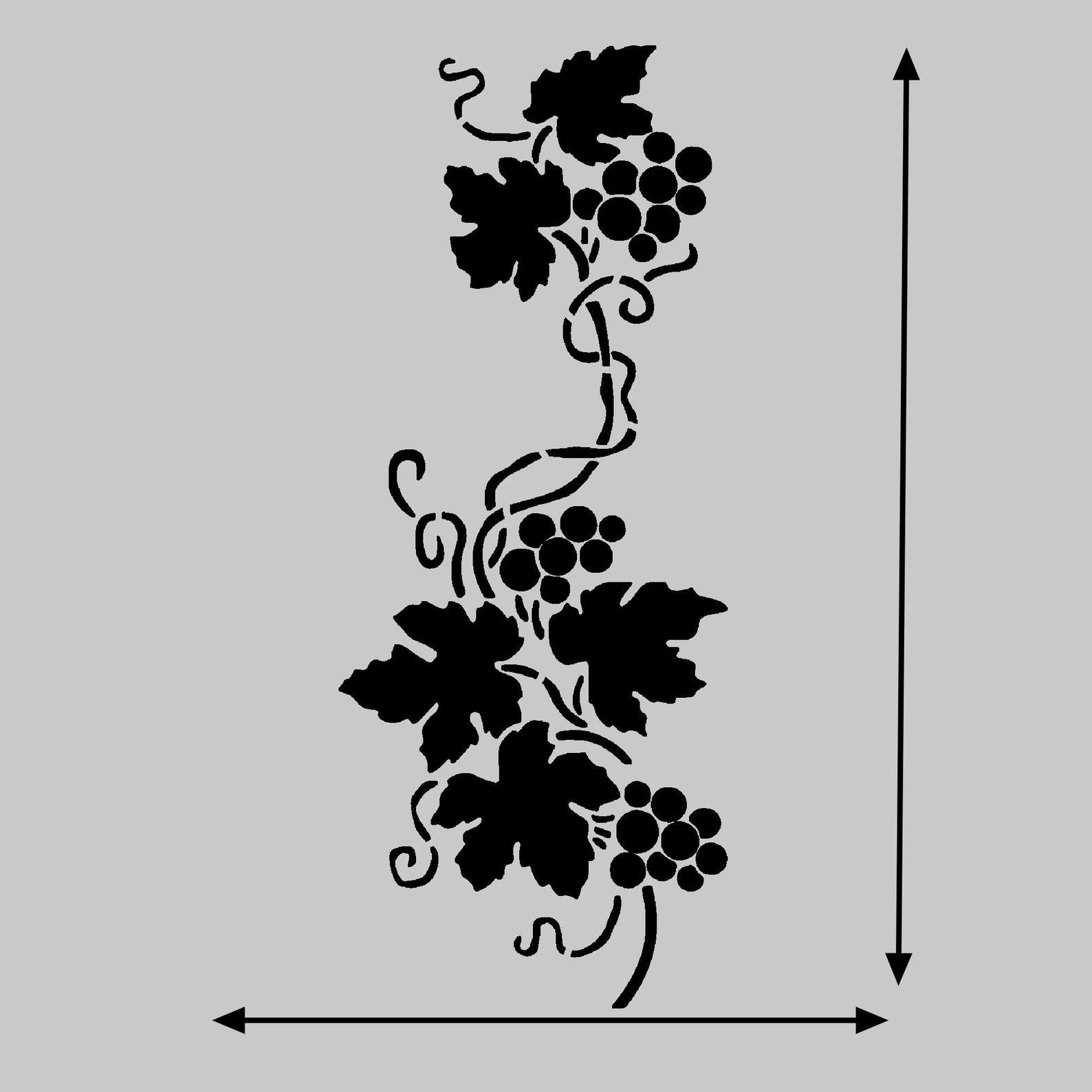 Grape Vine Border Stencil Template for DIY Crafts, Rustic Wall Painting ...